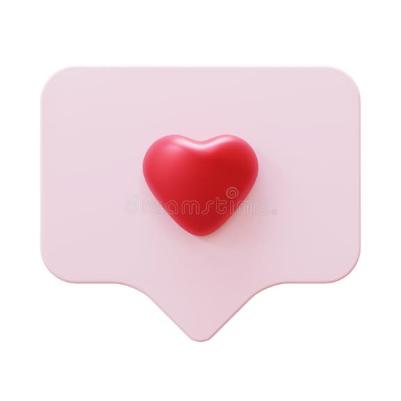Valentine Love Chat 3D Render Element Stock Image - Illustration of ...