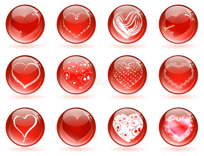 Valentine Love Glossy Balls Stock Vector - Illustration of reflection ...