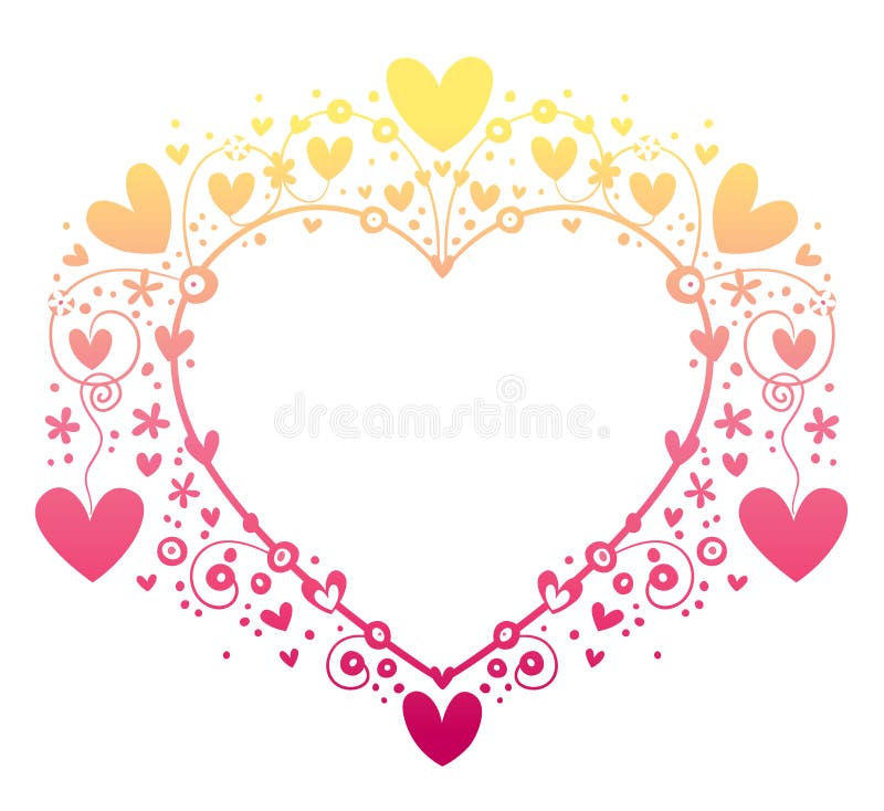 Valentine Love Heart Decorative Ornamental Frame Stock Vector ...
