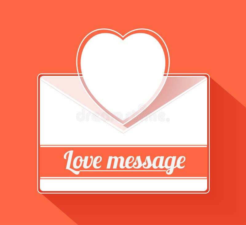 Valentine Mail Message with Heart Stock Vector - Illustration of ...