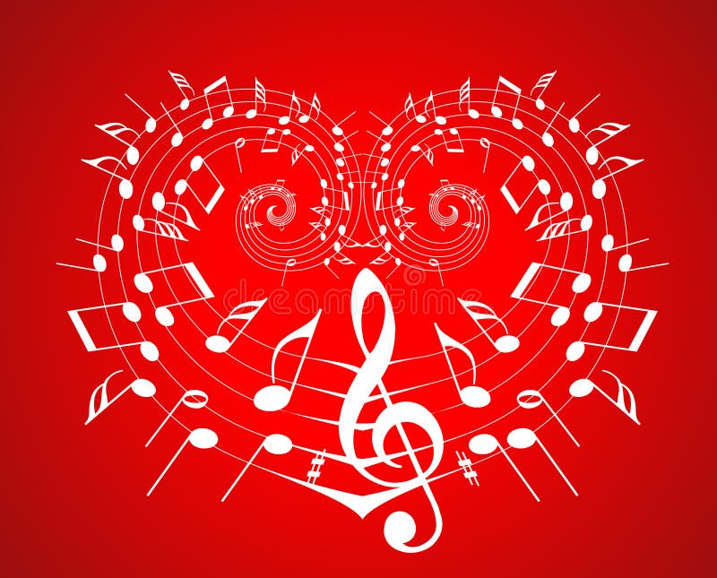 Valentine music theme stock vector. Illustration of curve - 7883518