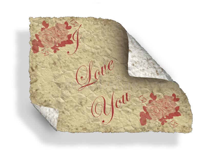 Valentine Old Love Letter stock illustration. Illustration of love ...