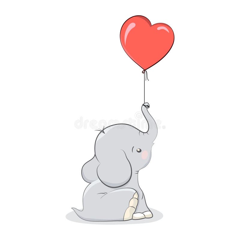 Olifant En Hartvormpictogram Sparen De Olifants Conceptuele Illustratie ...