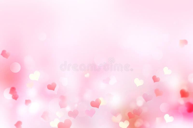 Valentine Pink Blurred Hearts Background Stock Illustration ...