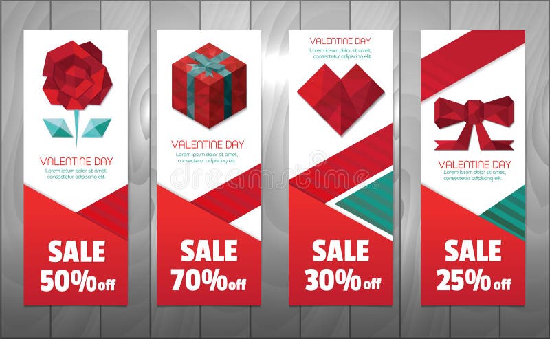 Valentine Polygon Elements. Stock Vector - Illustration of offer ...