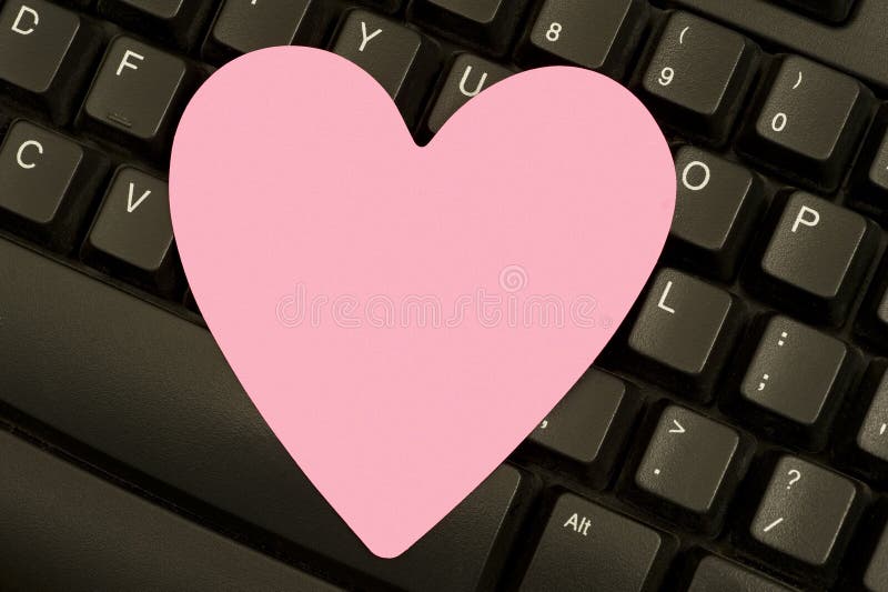 Valentine Postit Note on Keyboard Stock Image - Image of computer ...