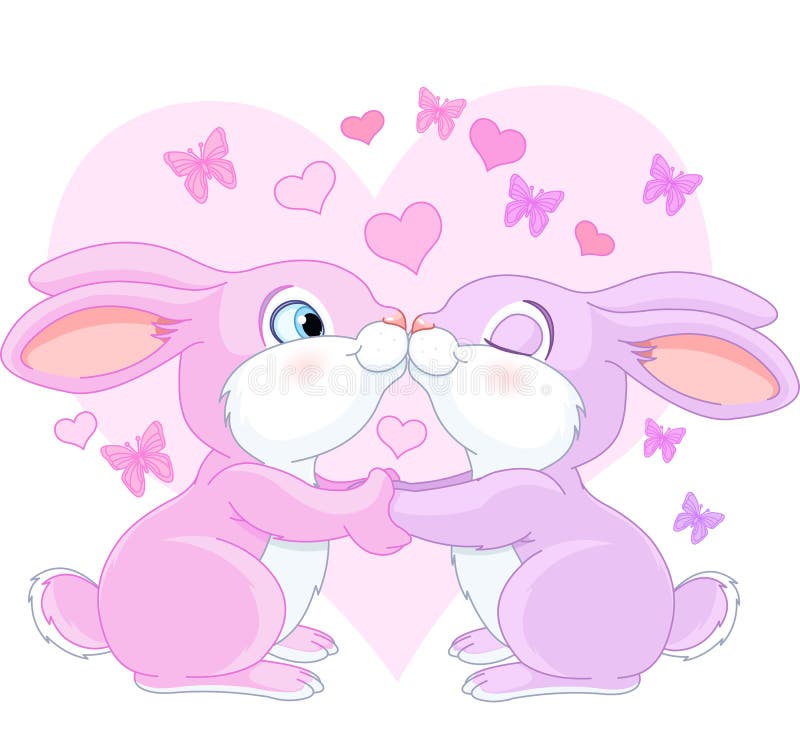 Love_rabbits stock vector. Illustration of butterfly, holiday - 7453974