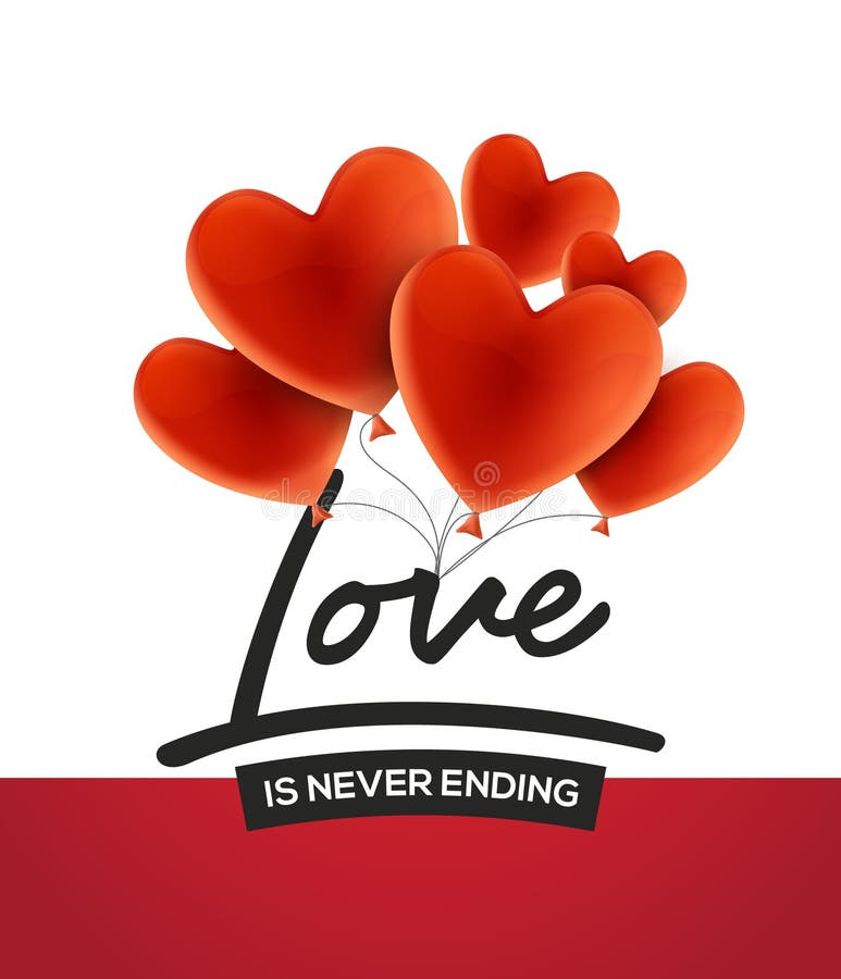 Valentine Red Holiday Balloon Greeting Card Stock Vector - Illustration ...