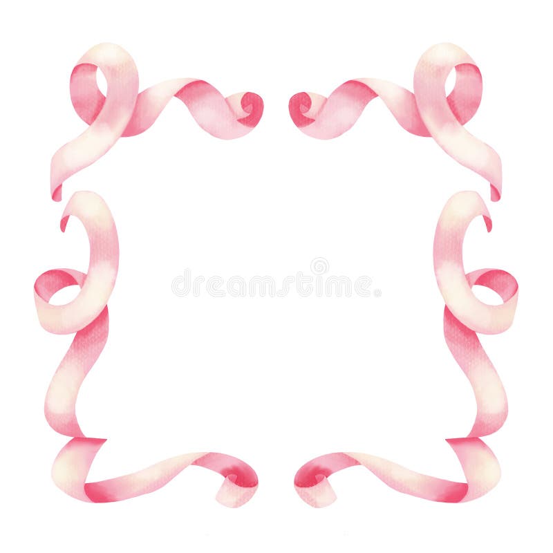 Pink Ribbon frame stock illustration. Illustration of artwork - 267441432
