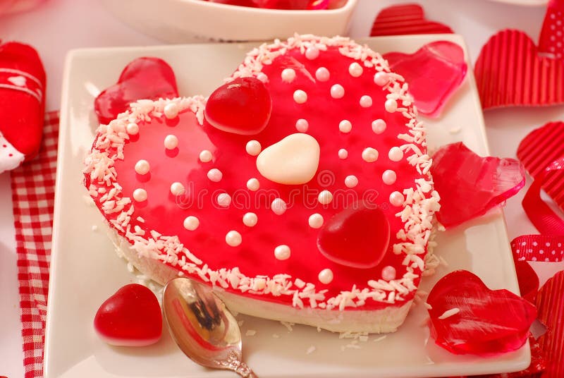 Valentine`s Cake with Jelly Stock Photo - Image of decoration, symbol ...