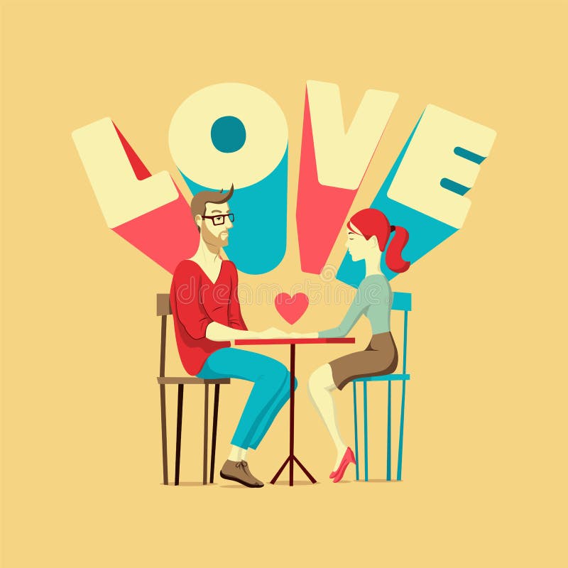 Valentine S Card. Romantic Scene with a Couple in Love Stock Vector ...