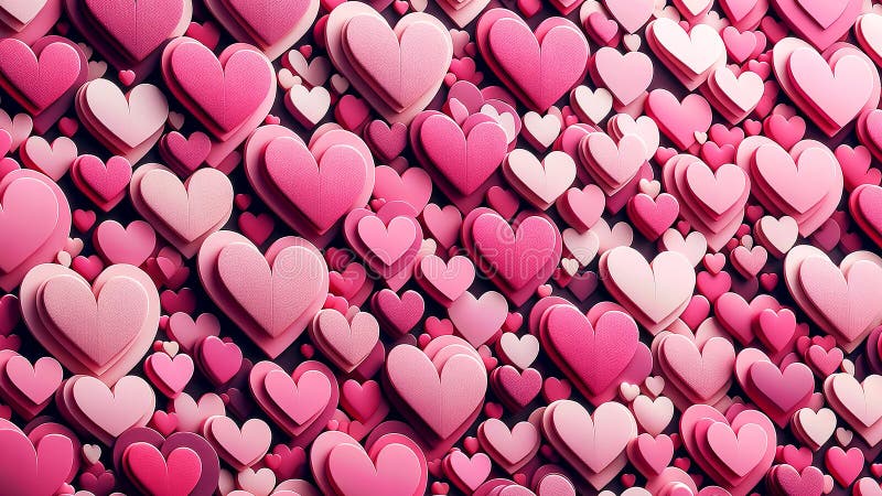 Valentine S Day Background Featuring a Texture of Pink Hearts, Designed ...