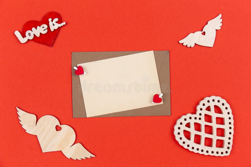 Valentine S Day Background with Letter and Decor Details, Flat Lay ...