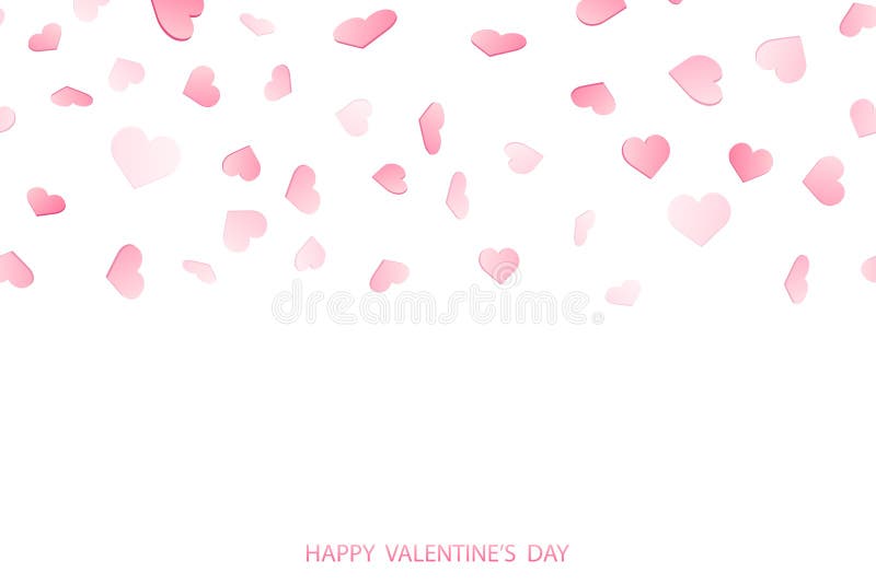 Falling Pink Hearts on Transparent Background. Vector Stock Vector ...