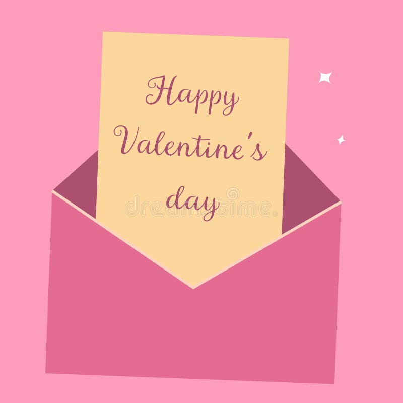Valentine S Day Card in Pink Envelope with Heartfelt Message Stock ...