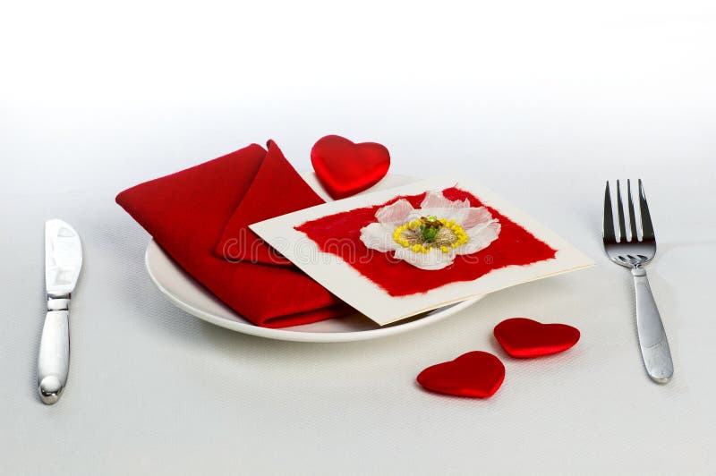 Valentine S Day Card on Plate Stock Image - Image of dinner ...
