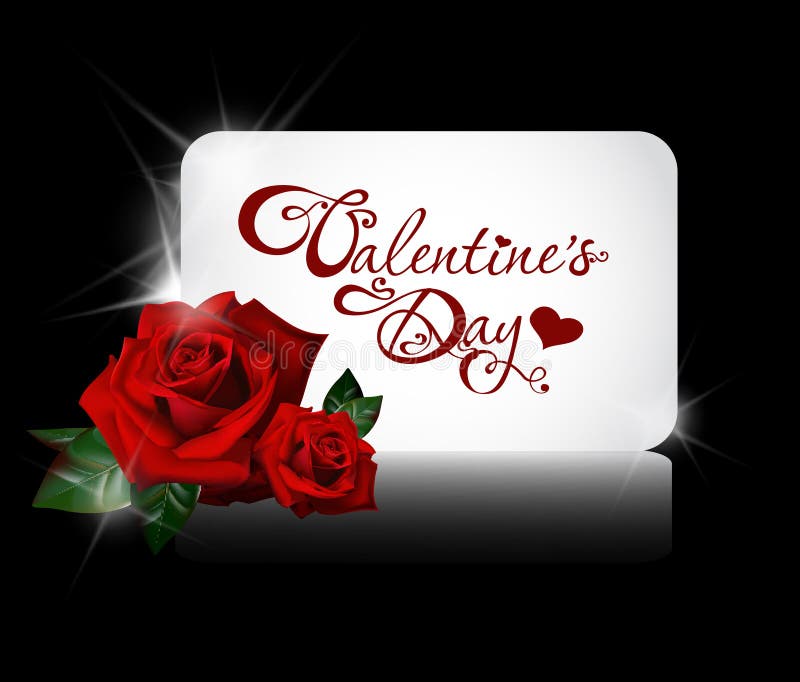 Valentine S Day Card with Roses Stock Vector - Illustration of mother ...