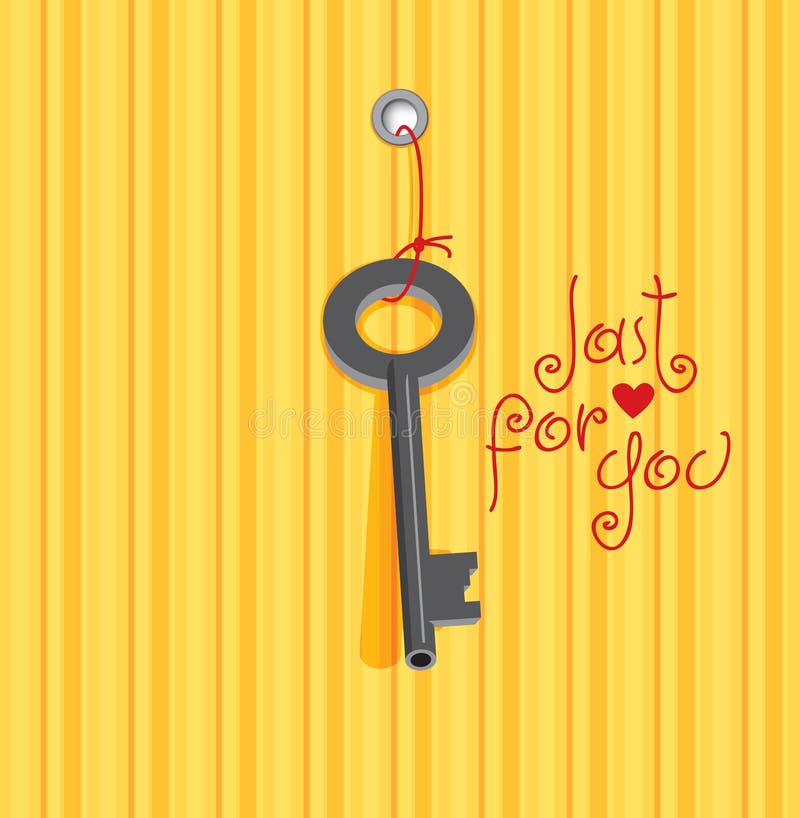 Valentine S Day Card To a Key Stock Vector - Illustration of ...
