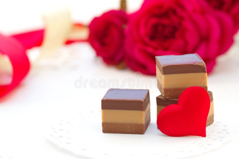 Valentine S Day Chocolate and Red Roses Stock Image - Image of romance ...