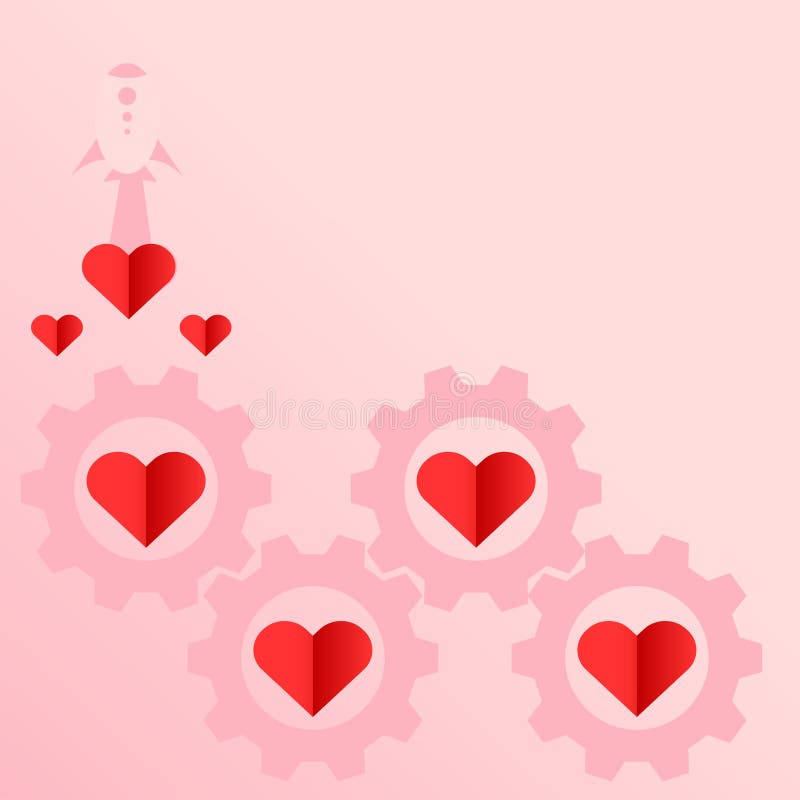 Rocket love stock vector. Illustration of star, love - 100197583