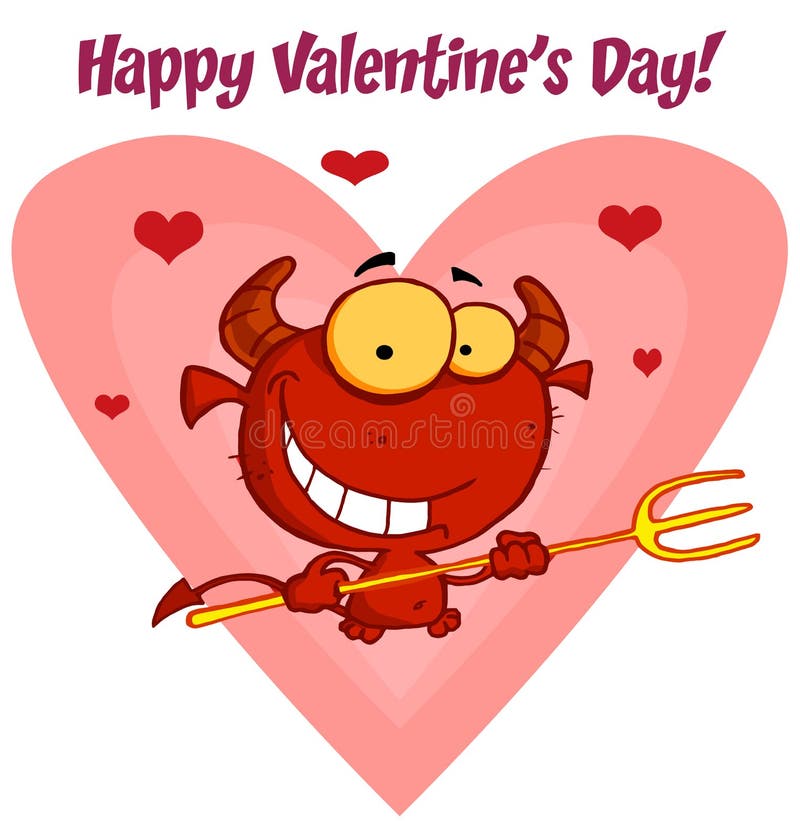Valentine s Day devil stock vector. Illustration of greeting - 13720431