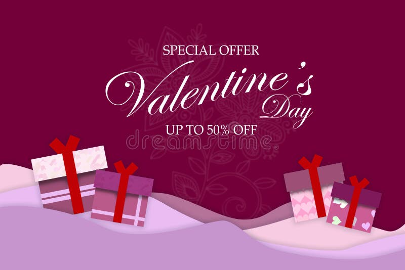 Valentine`s Day or Valentine`s Day Discount Offer Poster. Space for ...