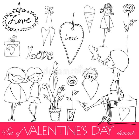 Valentine s day elements stock vector. Illustration of hold - 22847235