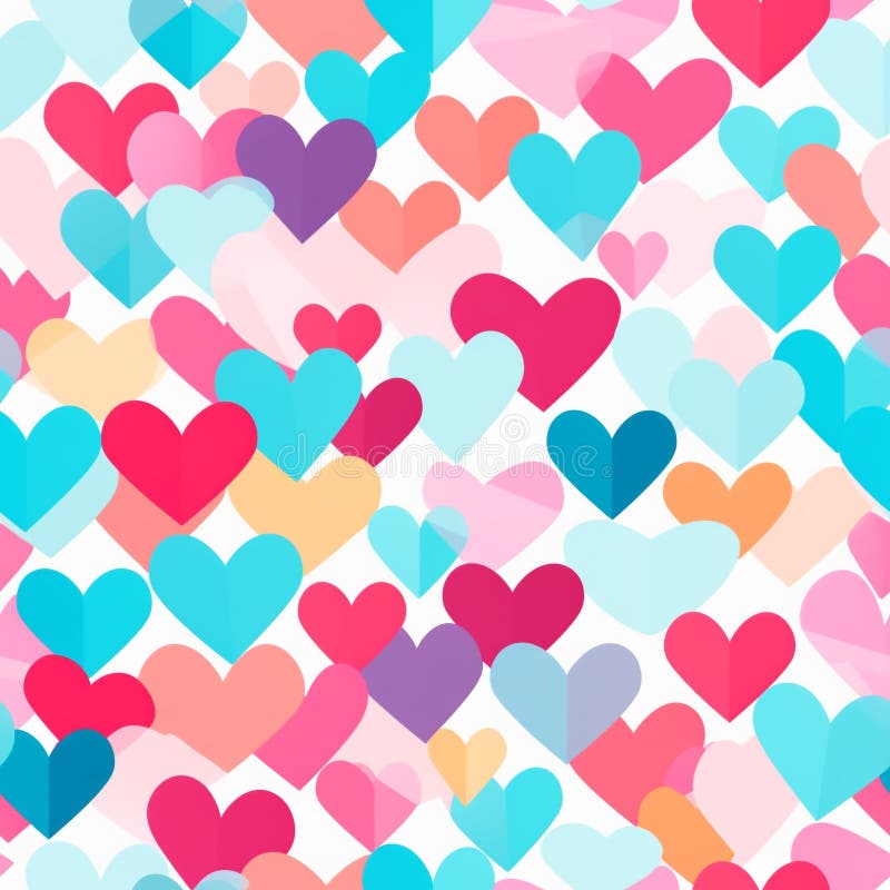 Geometric Hearts Stunning Valentines Day Patterns for Love Stock ...
