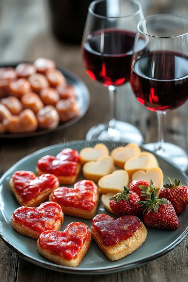 Valentine S Day Heart Snacks. Stock Image - Image of view, romantic ...
