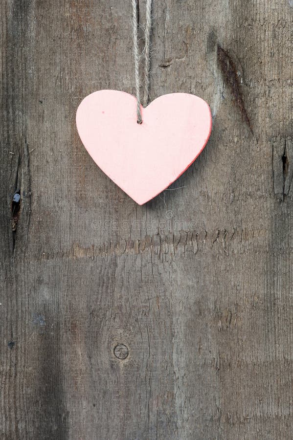 Valentine S Day Love Heart on Rustic Style Background Stock Photo ...