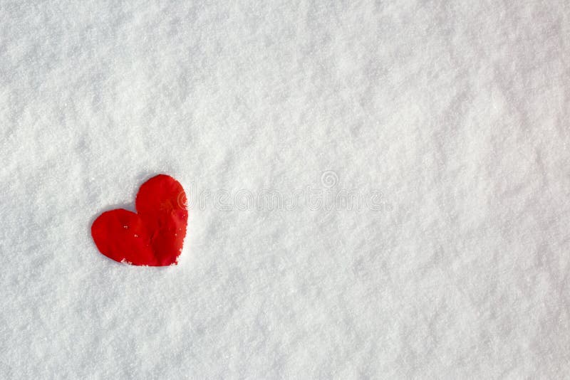 Valentine`s Day Love Heart on Snow Stock Photo - Image of love, surface ...