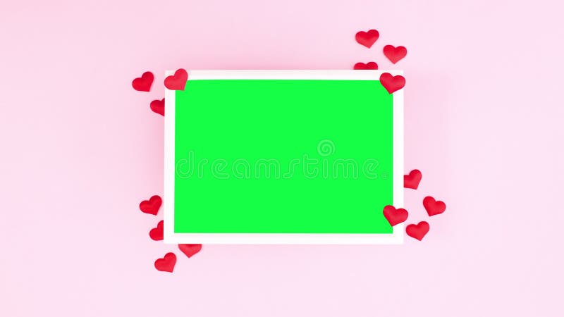 Valentine`s Day Love Hearts Green Screen Frame Stop Motion Animation ...
