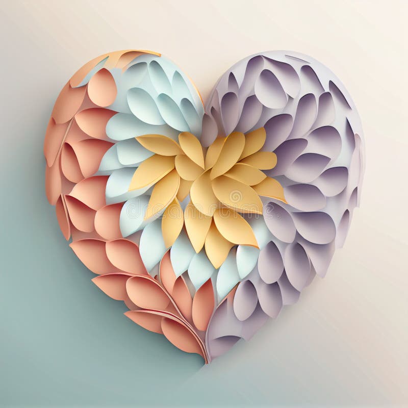 Valentine& X27;s Day Paper Cut Heart. Generative AI Stock Image - Image ...