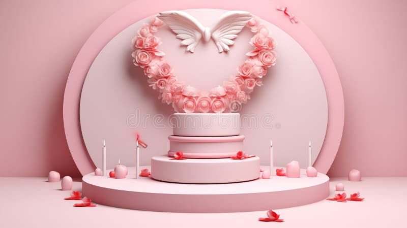 Valentine S Day with Pink Colored Design Stock Illustration ...