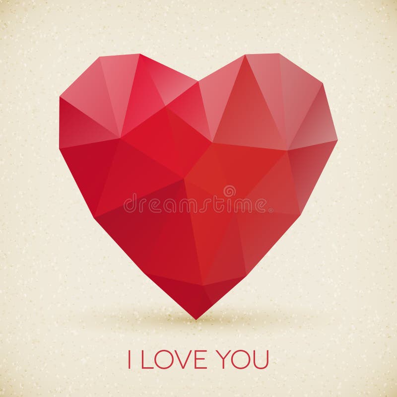 Valentine S Day Retro Ruby Heart Card Stock Vector - Illustration of ...