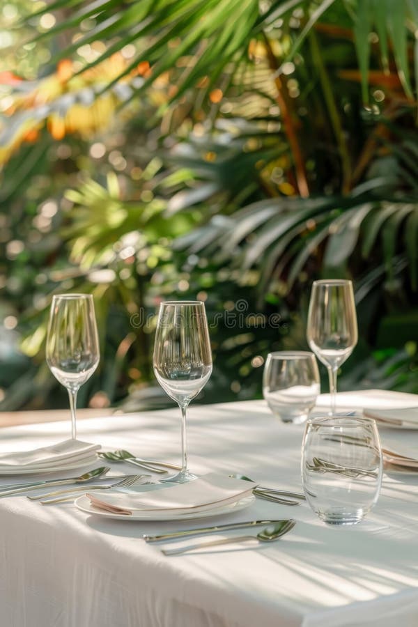 Romantic Evening. Elegant Dining Table Setting of Restaurant Stock ...