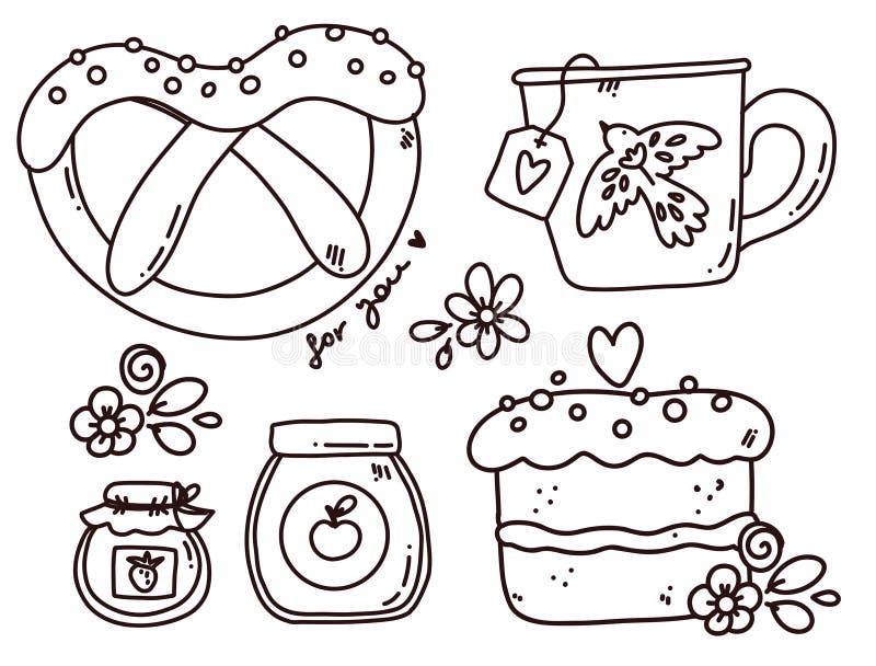 Valentine S Day Set with Cute Elements Stock Vector - Illustration of ...