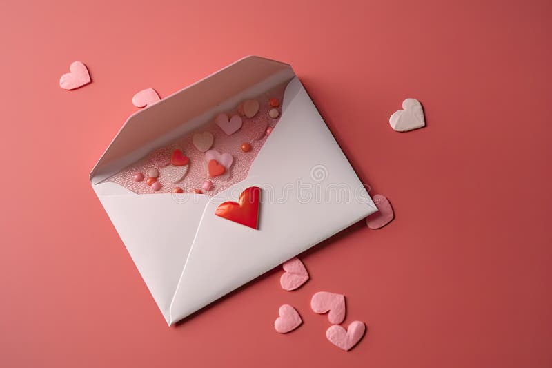 Valentine S Day Styled Envelope with a Decorative Love Letter Stock ...