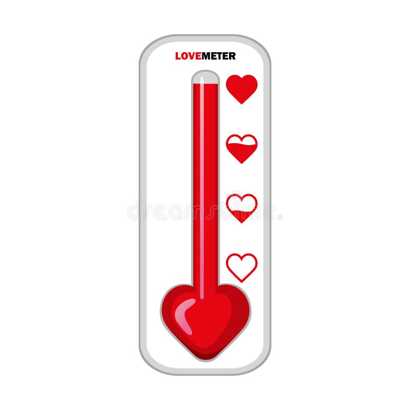 Valentine S Day. Thermometer Scale Measuring Love Stock Illustration ...