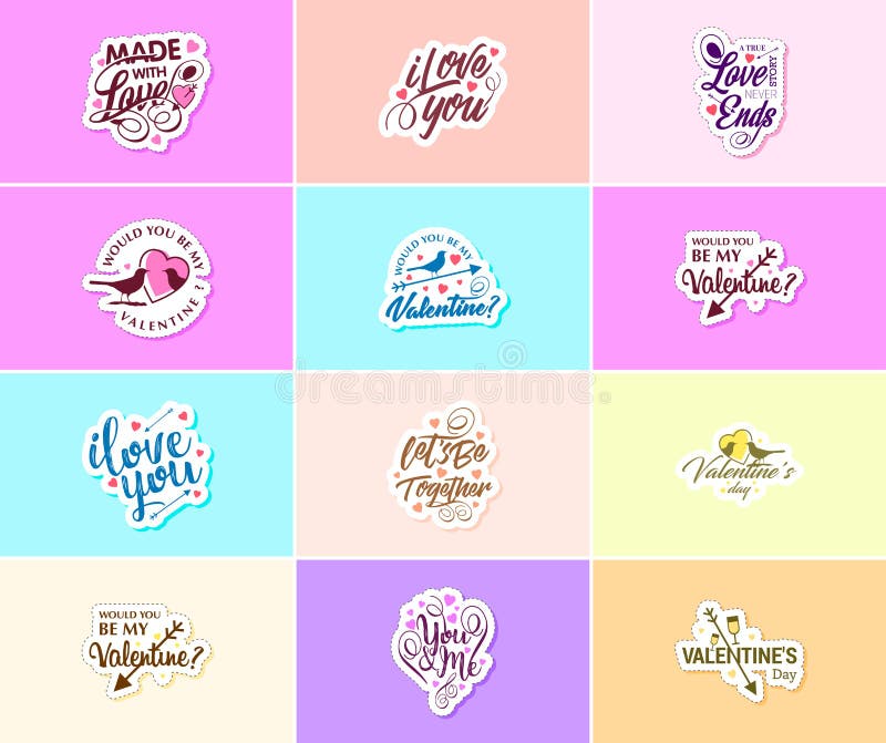 Valentine S Day: a Time for Love and Beautiful Visual Stickers Stock ...