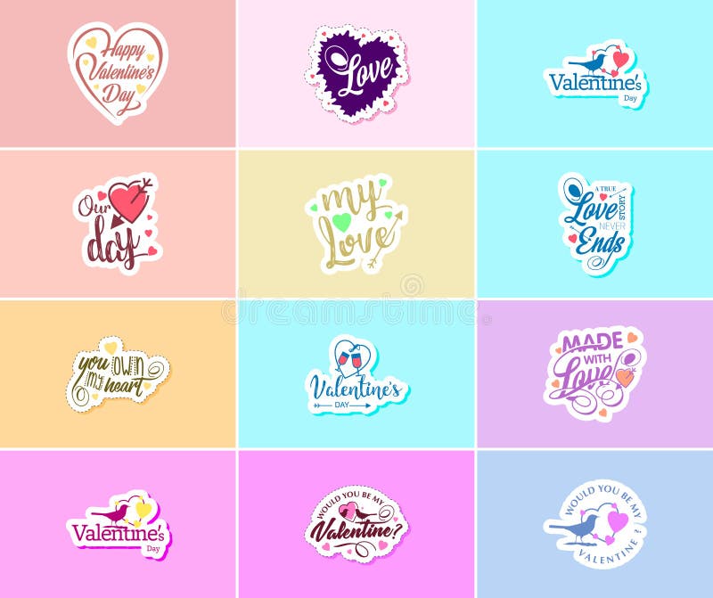 Valentine S Day: a Time for Love and Stunning Visual Stickers Stock ...
