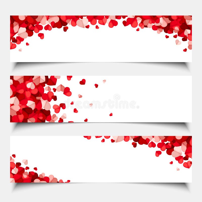Banners with Red and Pink Roses and Freesia Flowers. Vector ...