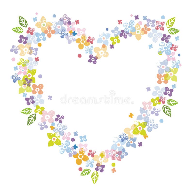Valentine S Floral Heart Shape Frame Stock Illustration - Illustration ...