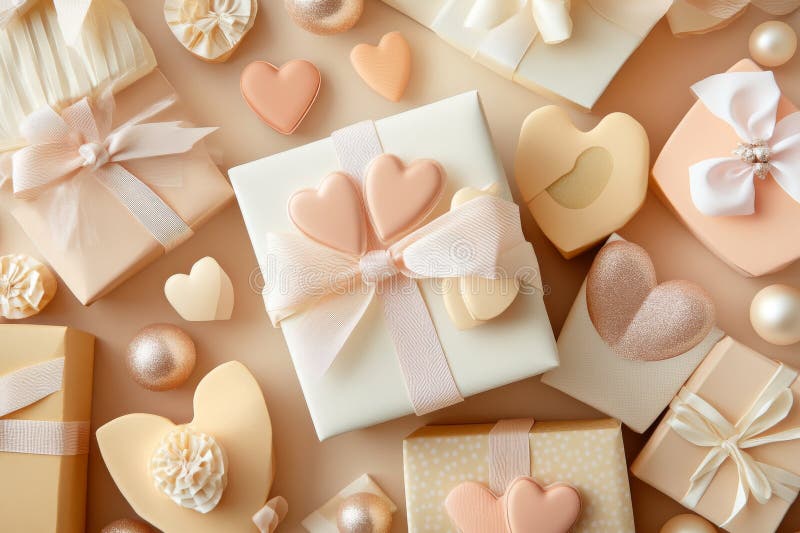 Valentine S Gift Frame Layout in Pink, Decked with White Hearts on a ...