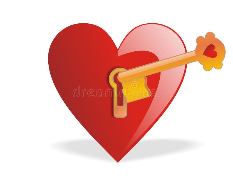 Valentine s - Key of love stock vector. Illustration of door - 4147854