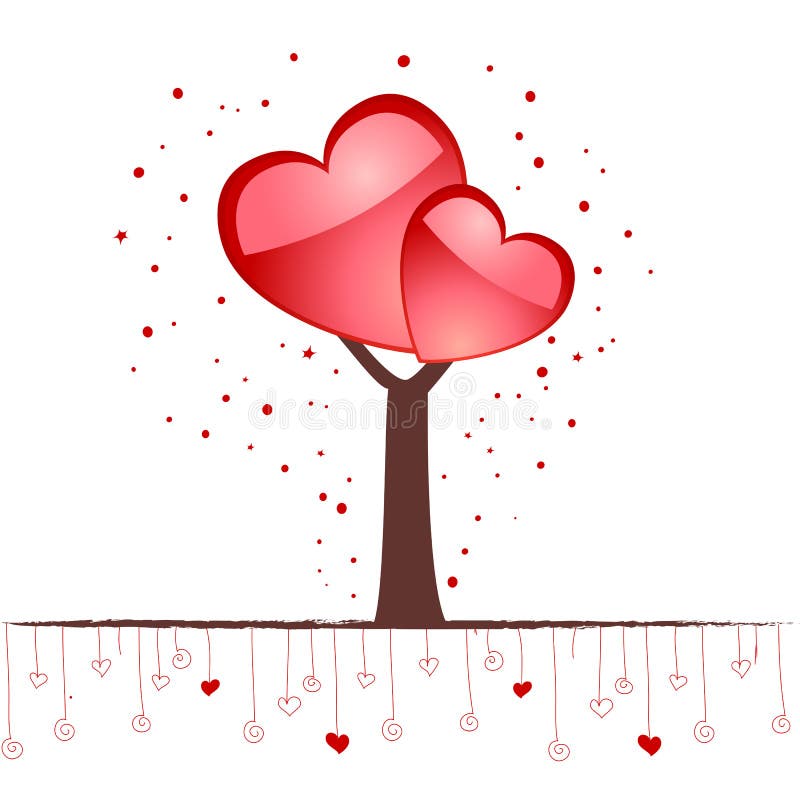 Valentines Tree Background, Vector Stock Vector - Illustration of tree ...