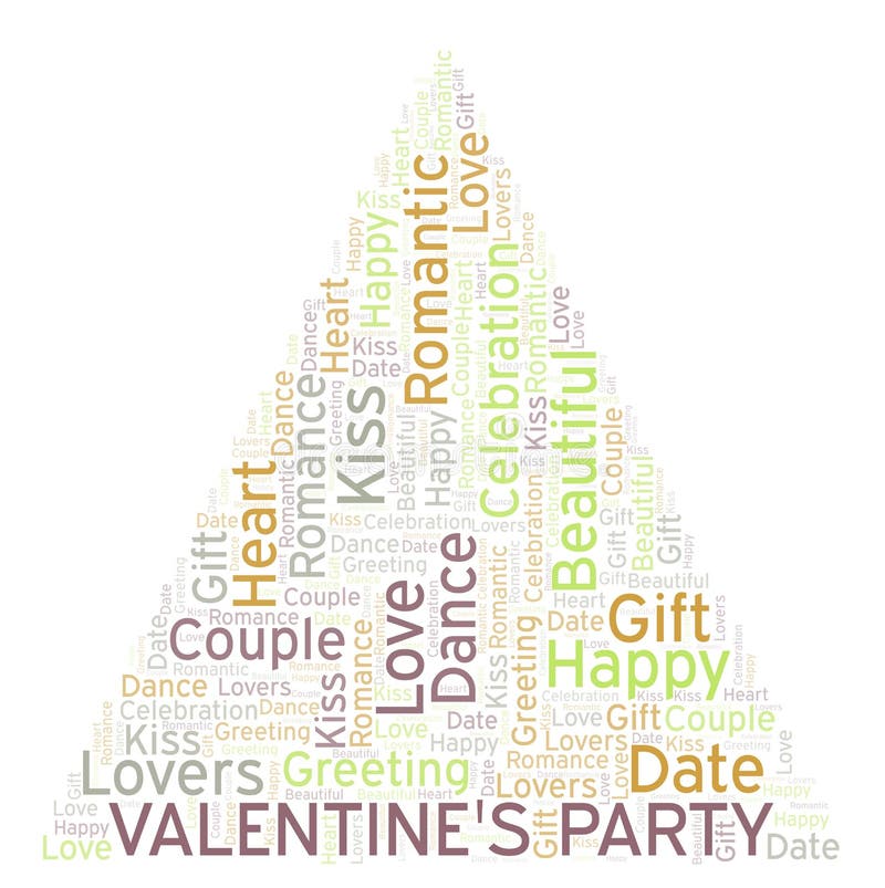 Valentine S Party Word Cloud Stock Illustration - Illustration of white ...
