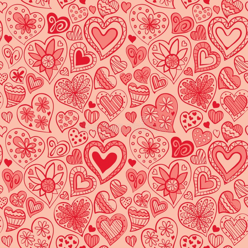 Valentines Pattern with Heart Stock Vector - Illustration of holiday ...