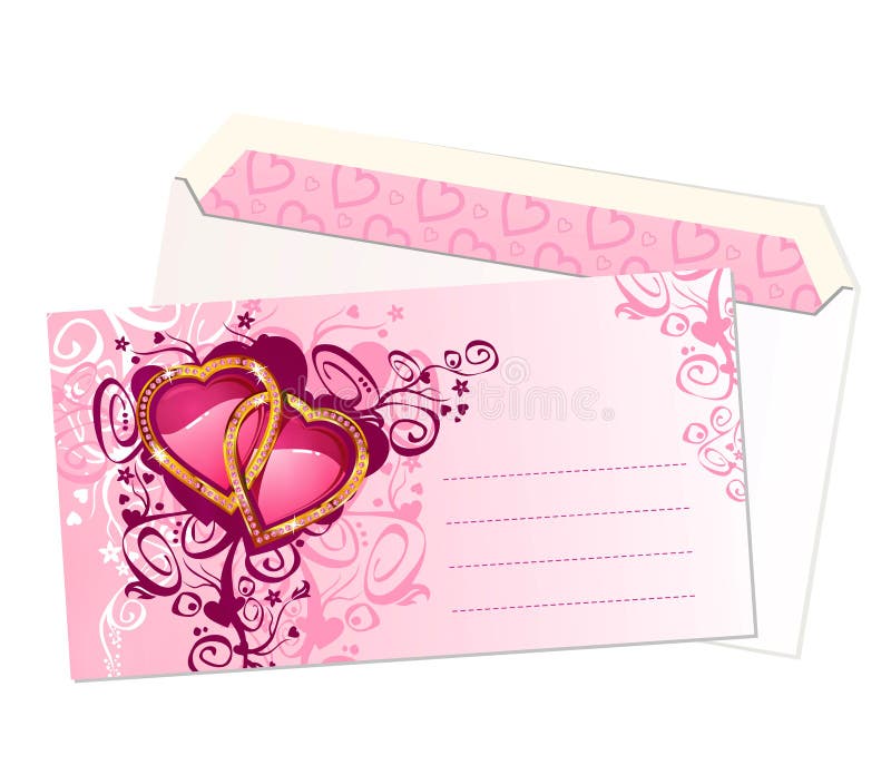 Valentine S Postcard and Envelope / Vector Stock Vector - Illustration ...