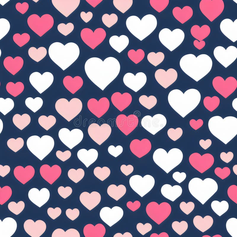 Valentine Seamless Hearts Pattern Stock Illustration - Illustration of ...